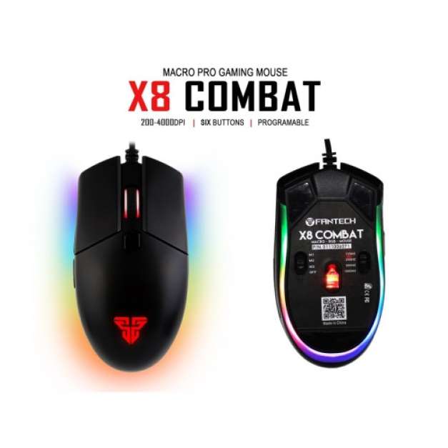 Fantech X8 Combat Macro RGB Gaming Mouse-Basictech
