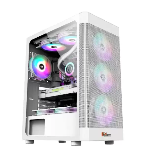 PC Power PG-H350 WH Icy Mesh ATX Mid Tower Gaming Casing | BasicTech BD