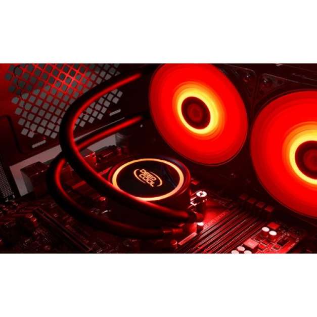 Deepcool GAMMAXX L240T Red All In One Liquid CPU Cooler - Basictech