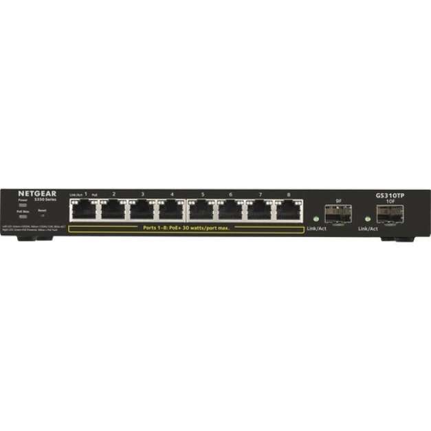 Netgear GS310TP 8-Port Gigabit PoE+ Ethernet Smart Managed Pro Desktop ...